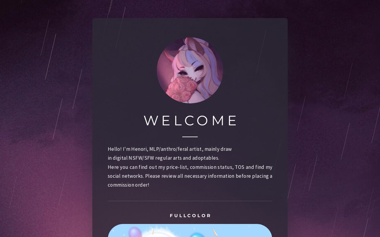 Henori the artist: TOS, price-list and art-status